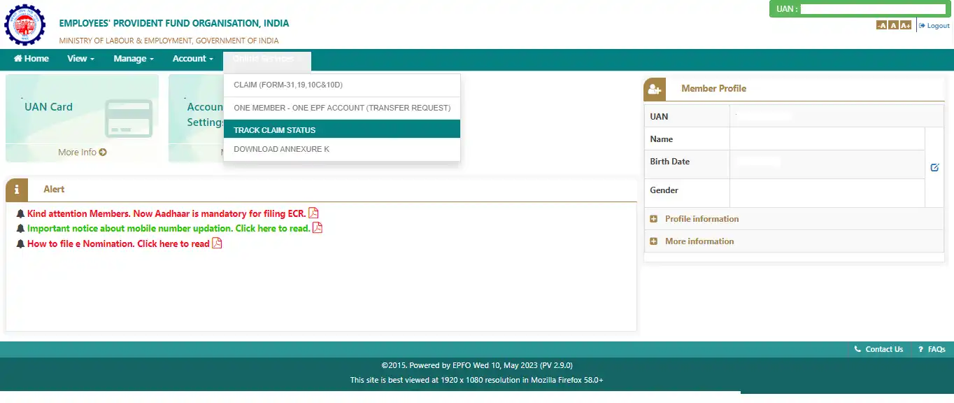 EPFO Claim Status PF Claim Status EPF Claim Status