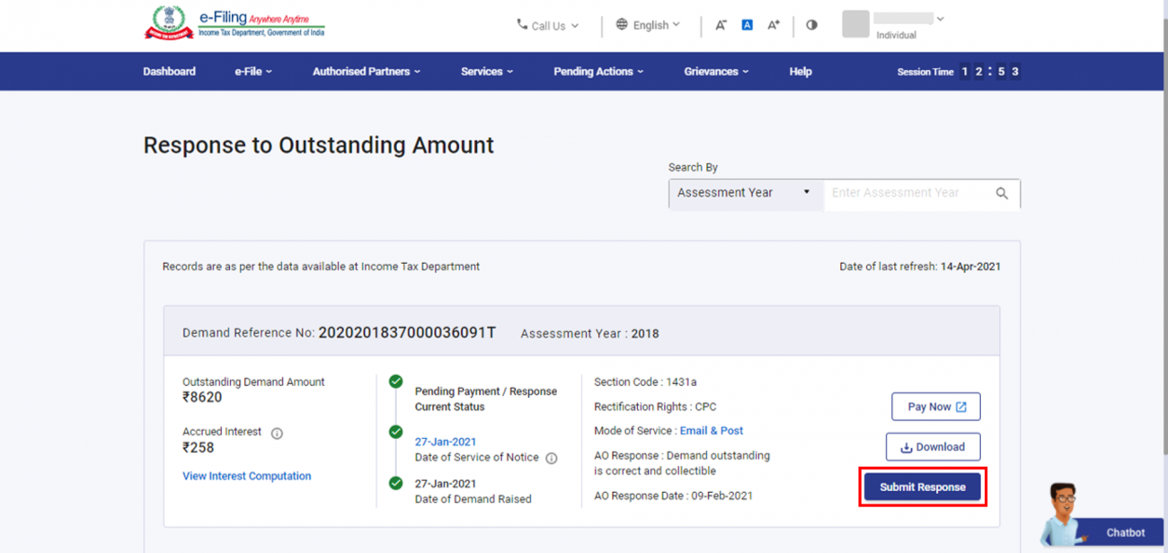 How do you respond to a demand notice from the Income Tax Department?